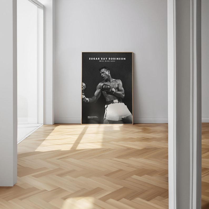 Sugar Ray Robinson Poster, Boxing Wall Art, Prints Downloadable, Gym ...