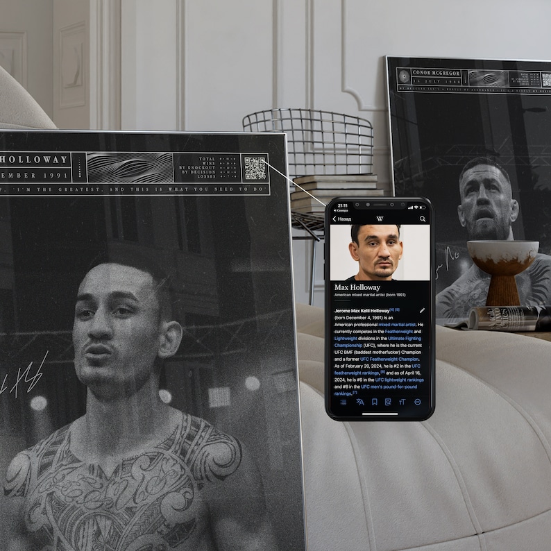 Custom UFC Poster, Digital Poster, Personalized Gift, Minimalist, MMA ...