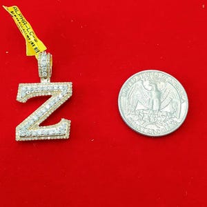 Natural Gold and Diamond Initial Z Pendant - Etsy