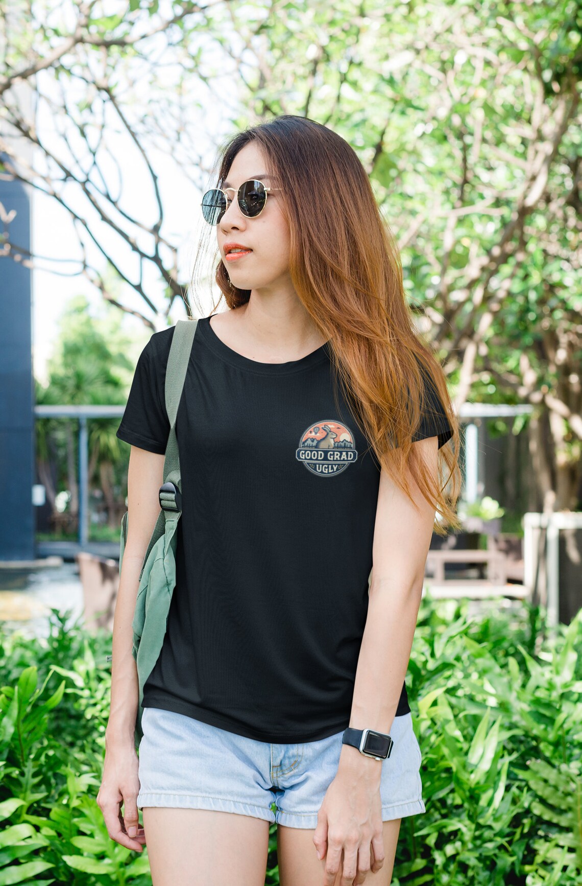 Good Grad Ugly Logo Pocket Graduate School Graphic Bellacanvas T-shirt ...