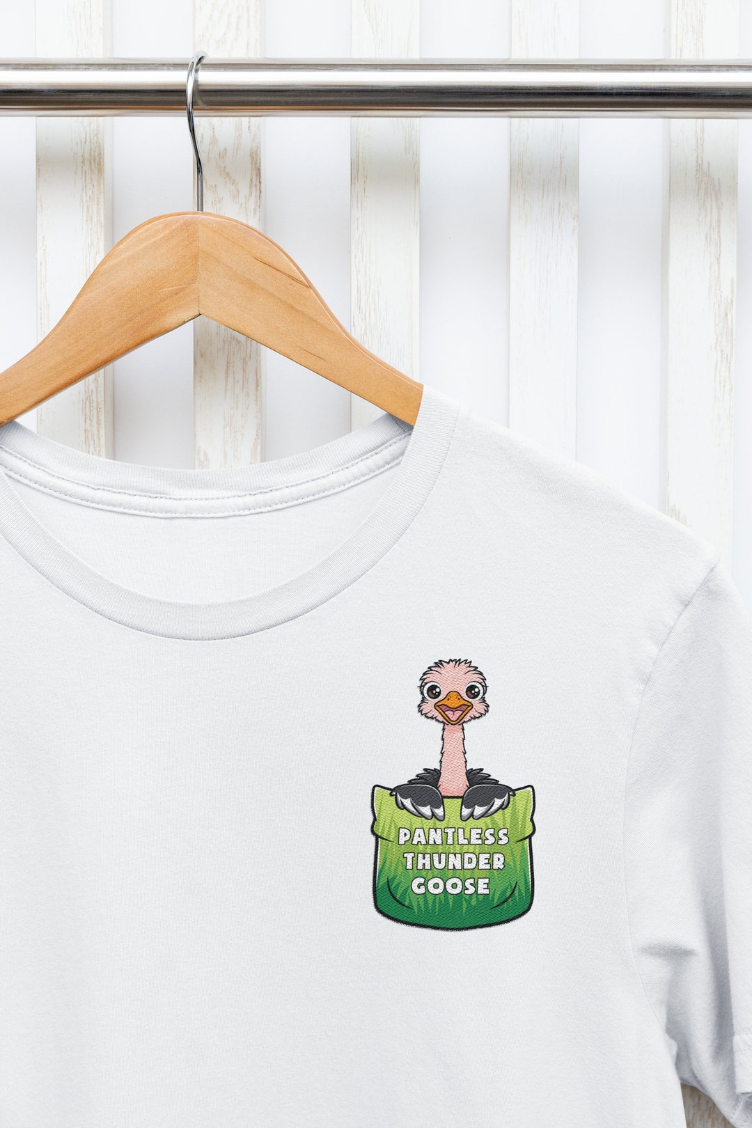 Ostrich Pocket Pet “pantless Thunder Goose” Bella+canvas T-shirt - Etsy