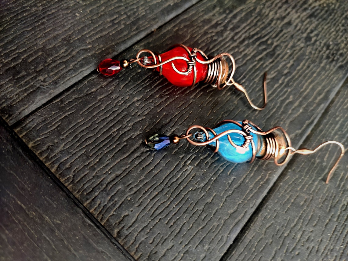 Mana Potion Earrings Mana Vial Jewelry Mana Tiny Bottle Earrings Diablo ...