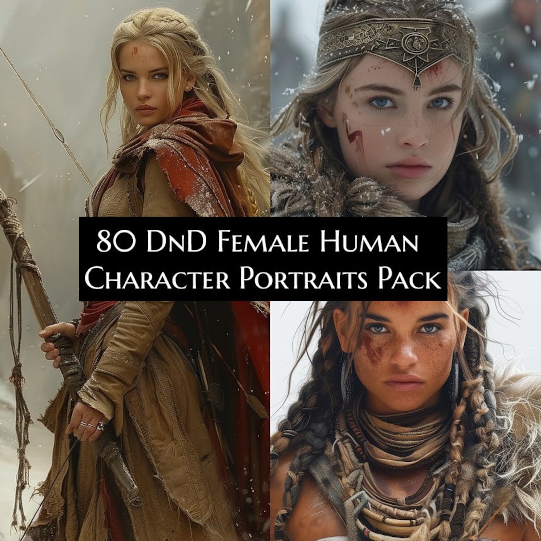Dnd Female Human Character Portrait for Dungeons & Dragons Female Mage ...