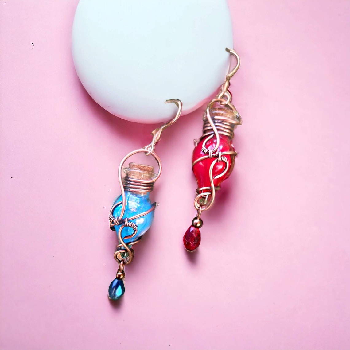 Mana Potion Earrings Mana Vial Jewelry Mana Tiny Bottle Earrings Diablo ...
