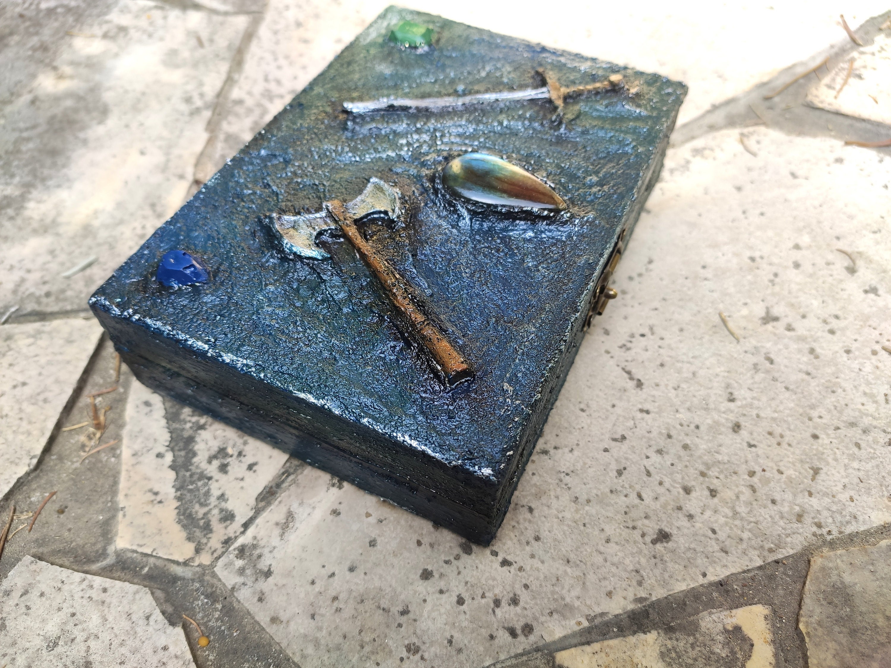 Dnd Dice Vault With Sword and Axe and a Labradorite Gemstone With D&D ...