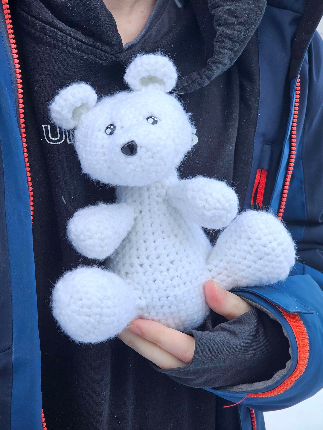 Cute Save the Polar Bears Plushie Hand Crocheted & Small Sized Stuffed ...