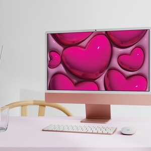 3D Hearts Wallpaper Digital Wallpaper - Etsy