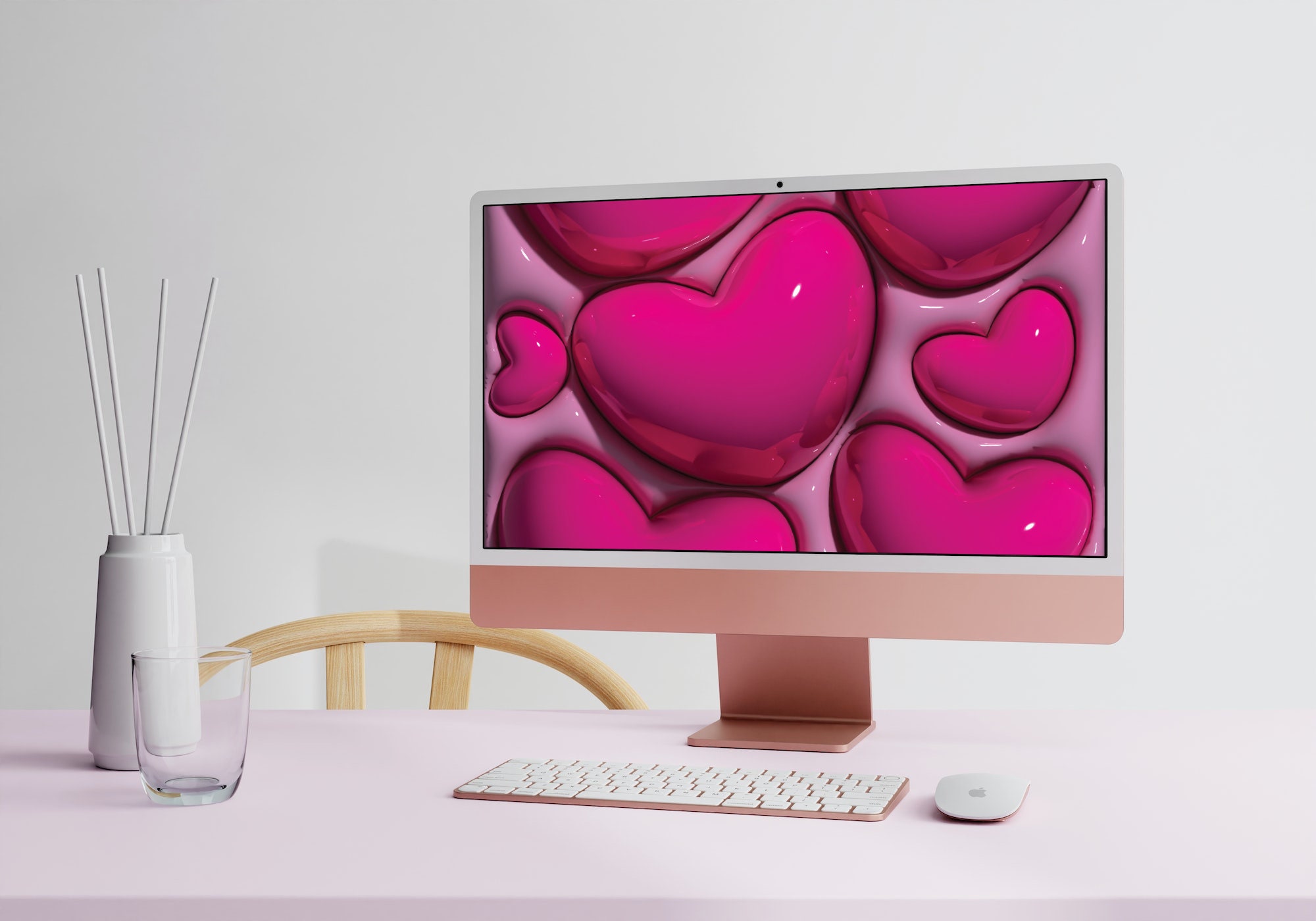 3D Hearts Wallpaper Digital Wallpaper - Etsy
