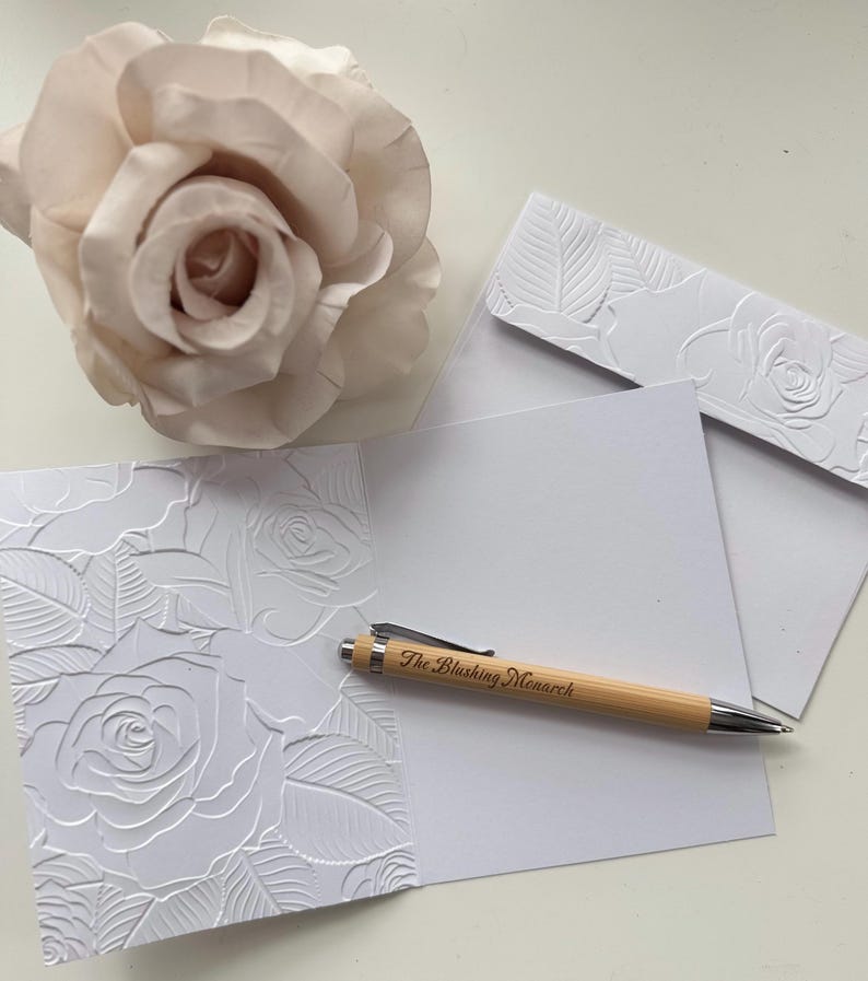 Rose Garden Blank Floral Embossed Cards Boxed Stationery Set - Etsy