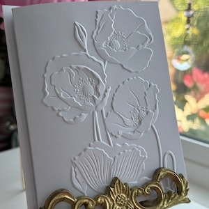 Peaceful Poppies 3D Embossed Cards Blank Notecards Boxed Stationery Set ...