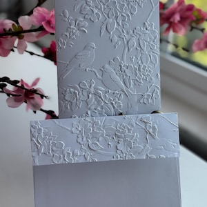 Embossed Birds & Branches Boxed Note Card Set Handmade Botanical ...