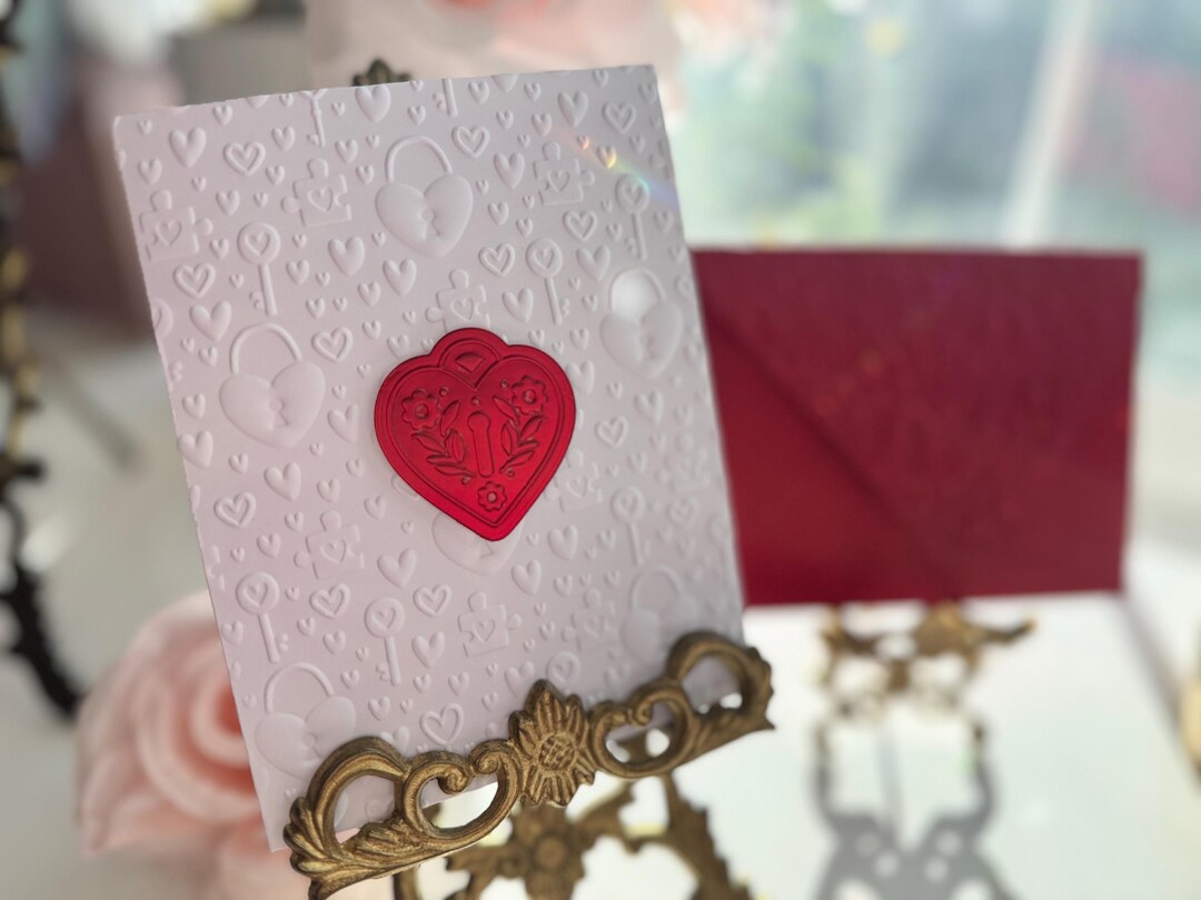 Valentine Embossed HEART LOCK Boxed Card Set Greeting Cards, Set of 6 ...