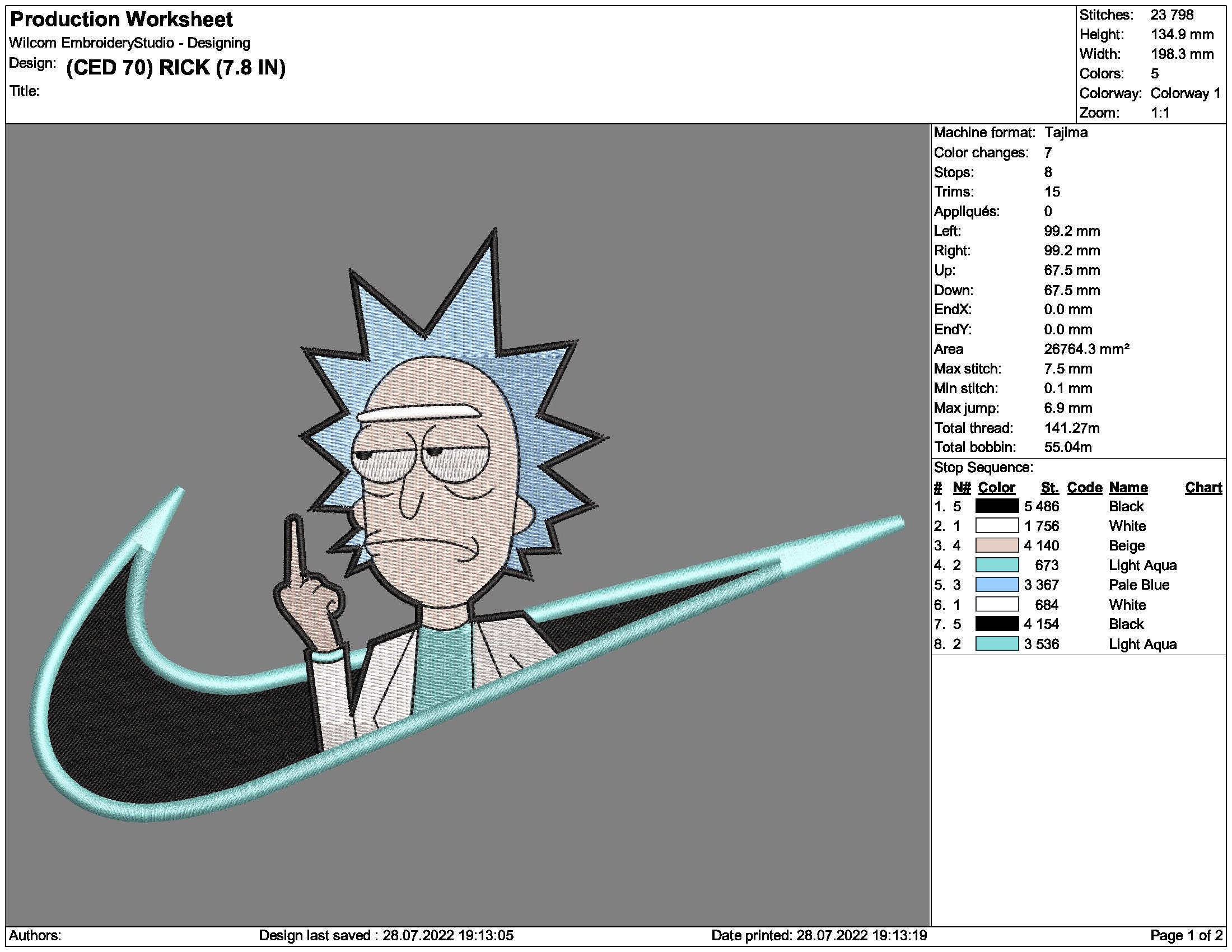 Premium Rick and Morty Embroidery Design - Etsy