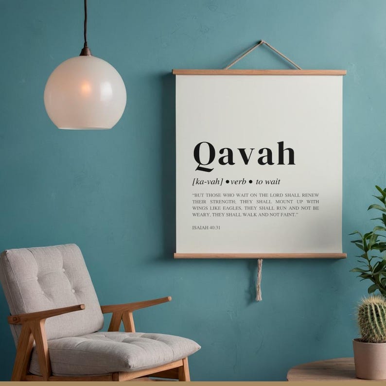 Qavah Scripture Print | Wait on the Lord | Christian Printable Wall Art ...