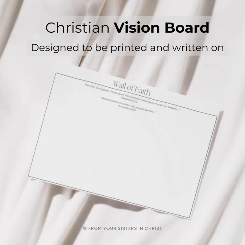Wall of Faith Printable Christian Vision Board | Includes FREE ...