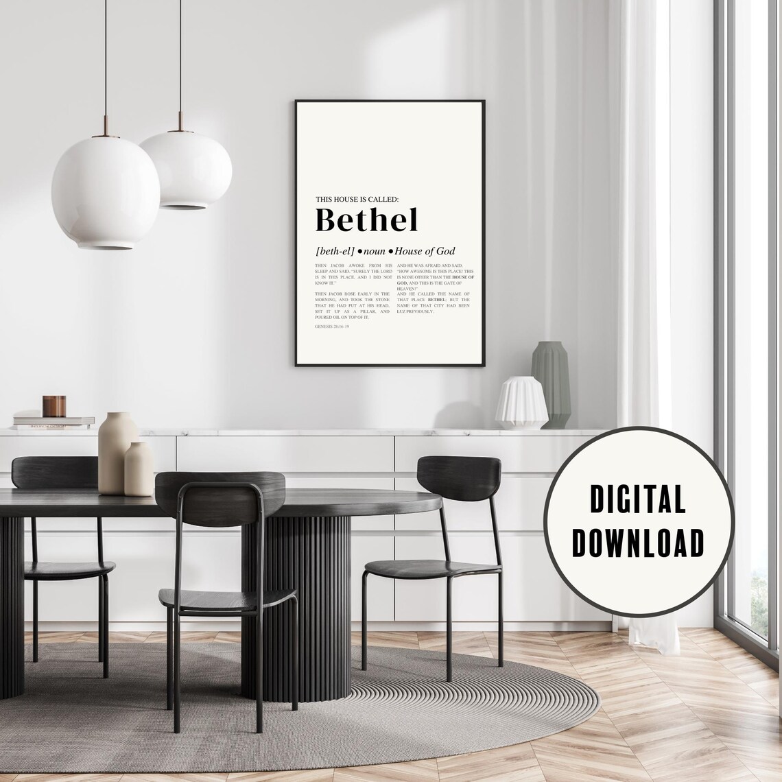 Bethel House of God Definition Print: Christian Scripture Art (digital ...