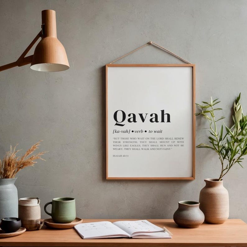 Qavah Scripture Print | Wait on the Lord | Christian Printable Wall Art ...