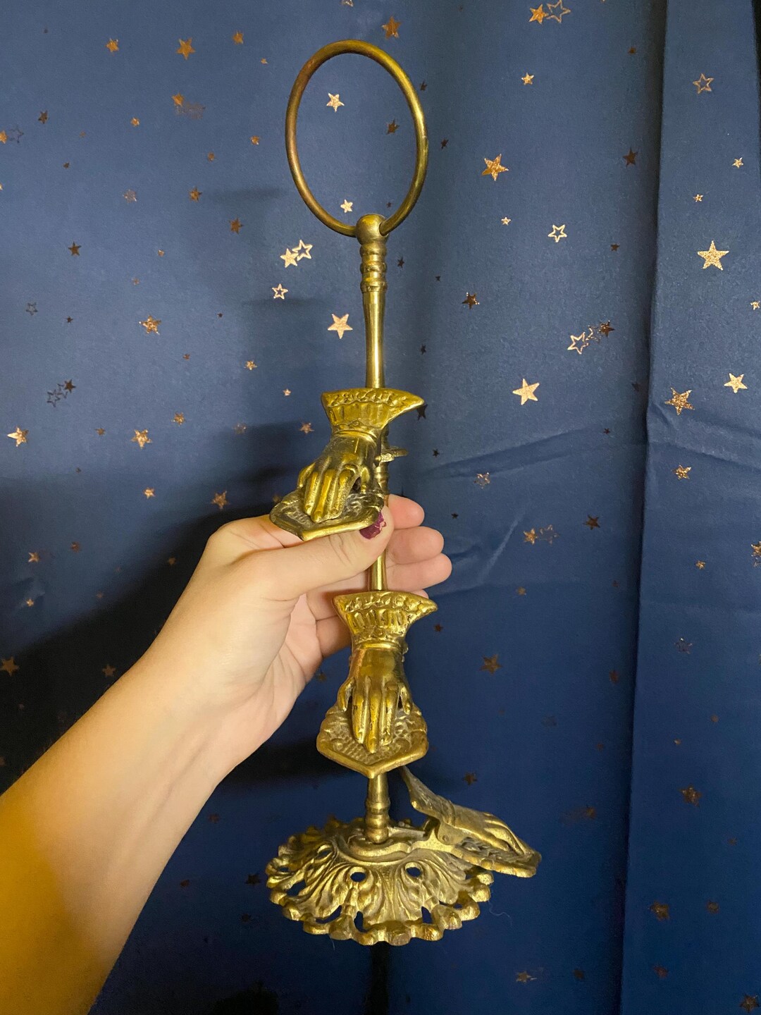 Made in Japan - Vintage Brass Hand Clamp Stand/ Hand Clip/ Note Holder ...