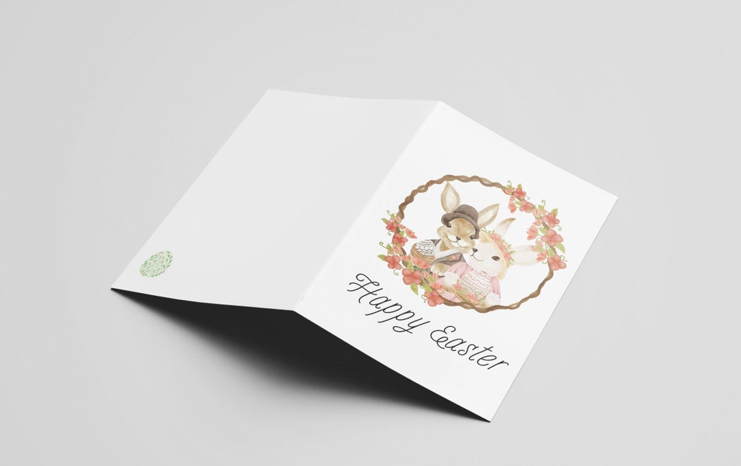 Happy Easter Printable Card, Digital Download Printable Easter Bunny ...