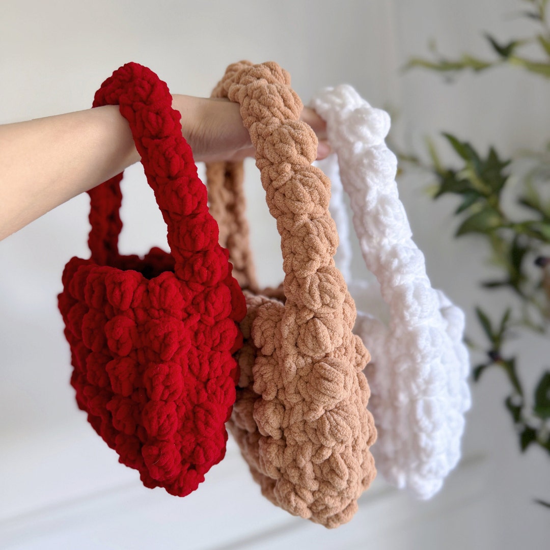 Handwoven Soft Chunky Yarn Bag Chunky Knit Bag Cloud Purse Knitted ...