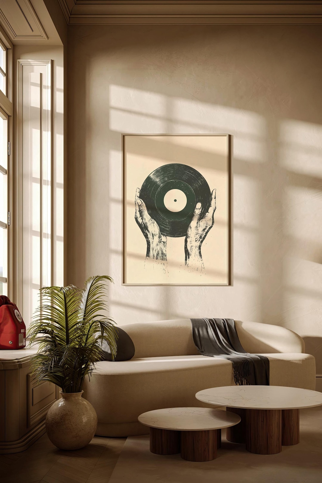 Timeless Vinyl, Vintage Minimalist Record Illustration, Digital Print ...