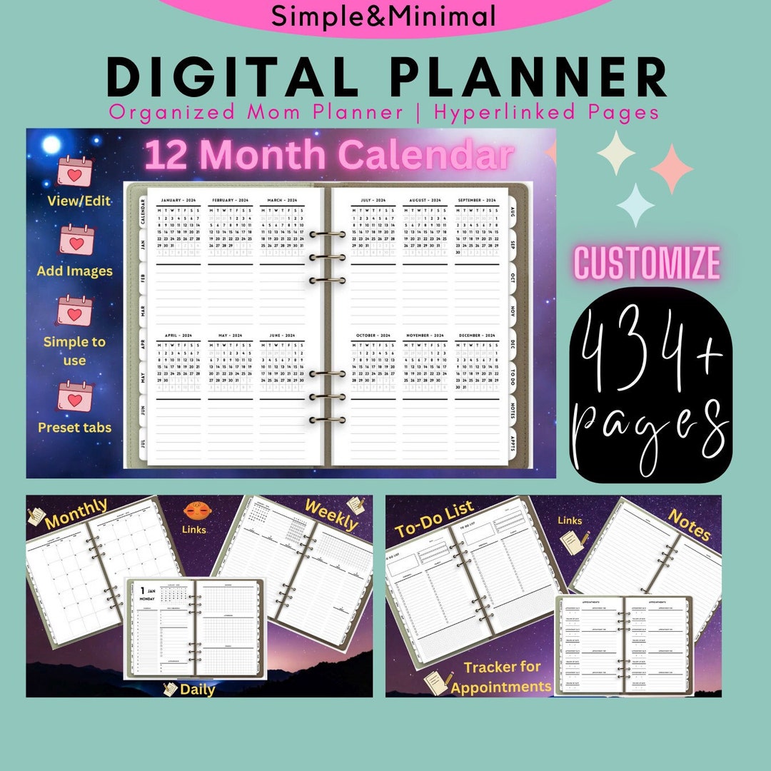 Mom Digital Planner Template, Goodnotes Planner, Monthly Planner ...