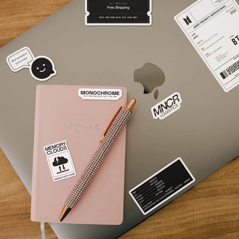 BTS Sticker Project Monochrome Sticker Set BTS Decal Bts Subtle Merch ...