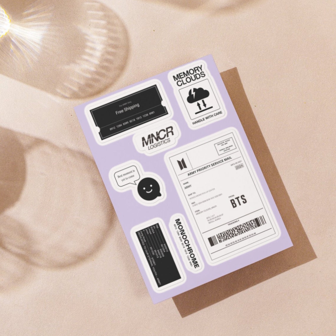 BTS Sticker Project Monochrome Sticker Set BTS Decal Bts Subtle Merch ...