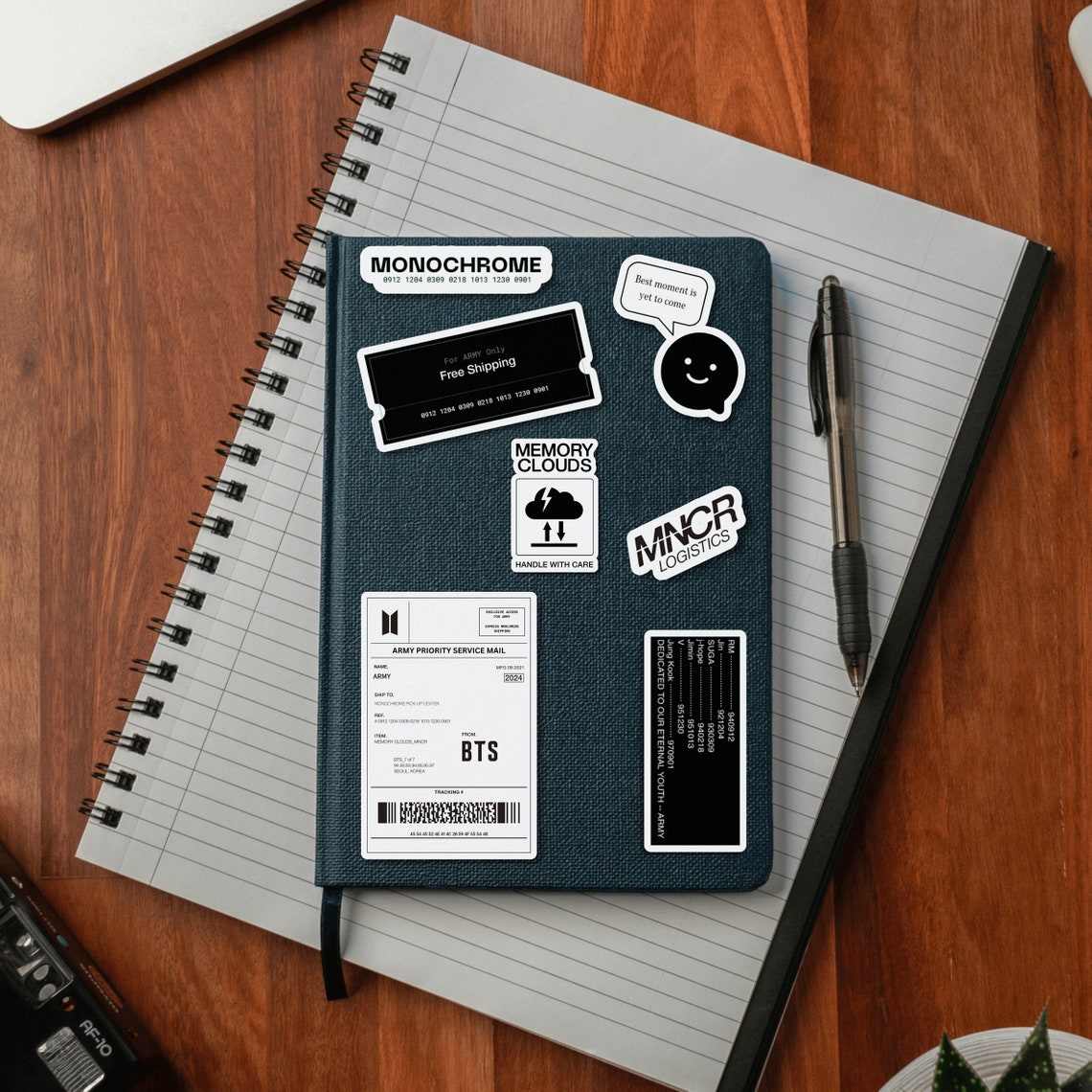 BTS Sticker Project Monochrome Sticker Set BTS Decal Bts Subtle Merch ...