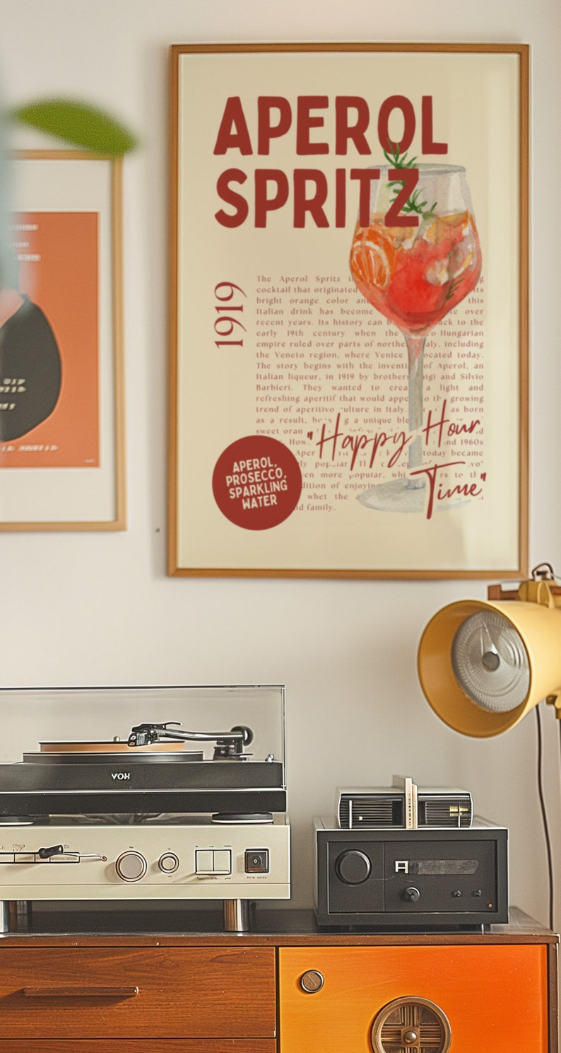 Aperol Spritz Cocktail Bar Sign for Home Cocktail Wall Art Bar Wall ...