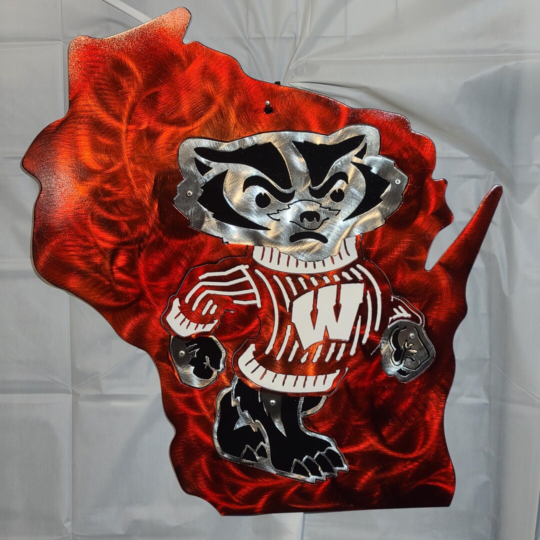 Wisconsin Badger Metal Art - Etsy