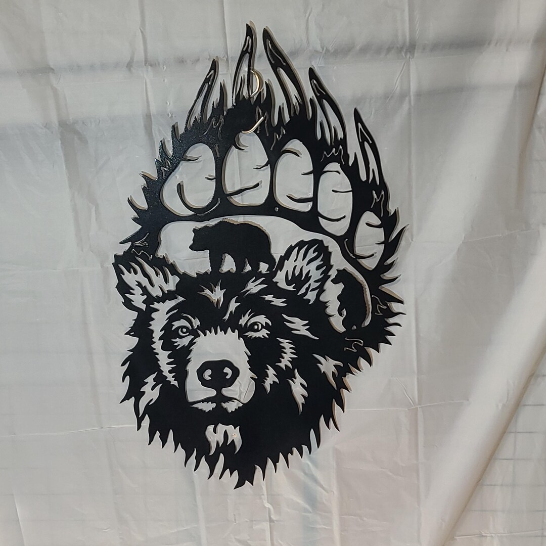 Bear Paw Metal Art - Etsy