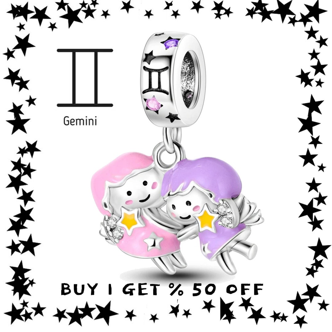 925 Sterling Silver Zodiac Gemini Twins Noctilucent Constellations ...