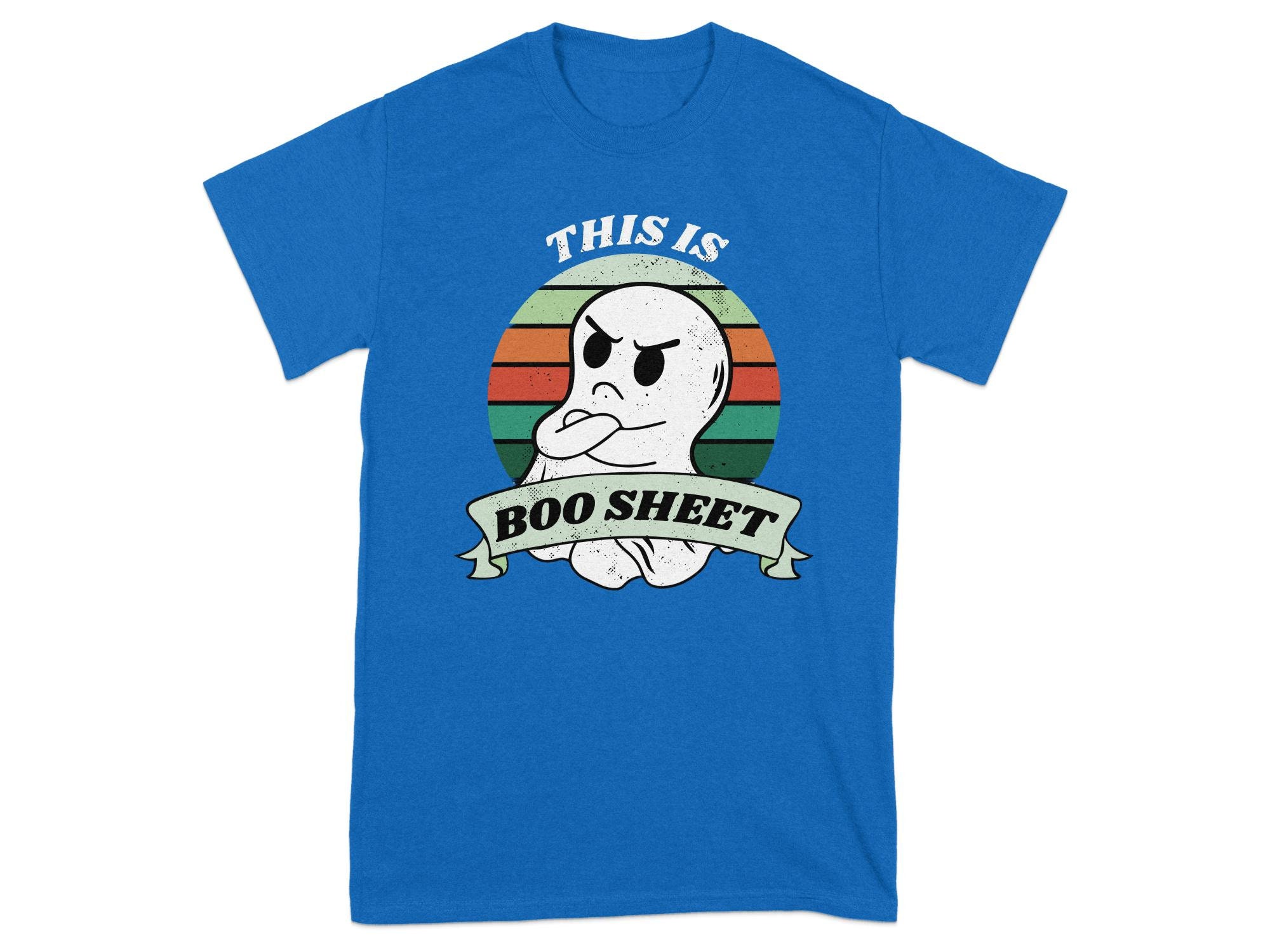 Retro Cute Ghost 'boo' Graphic T-shirt, Vintage Halloween Spooky Ghost ...