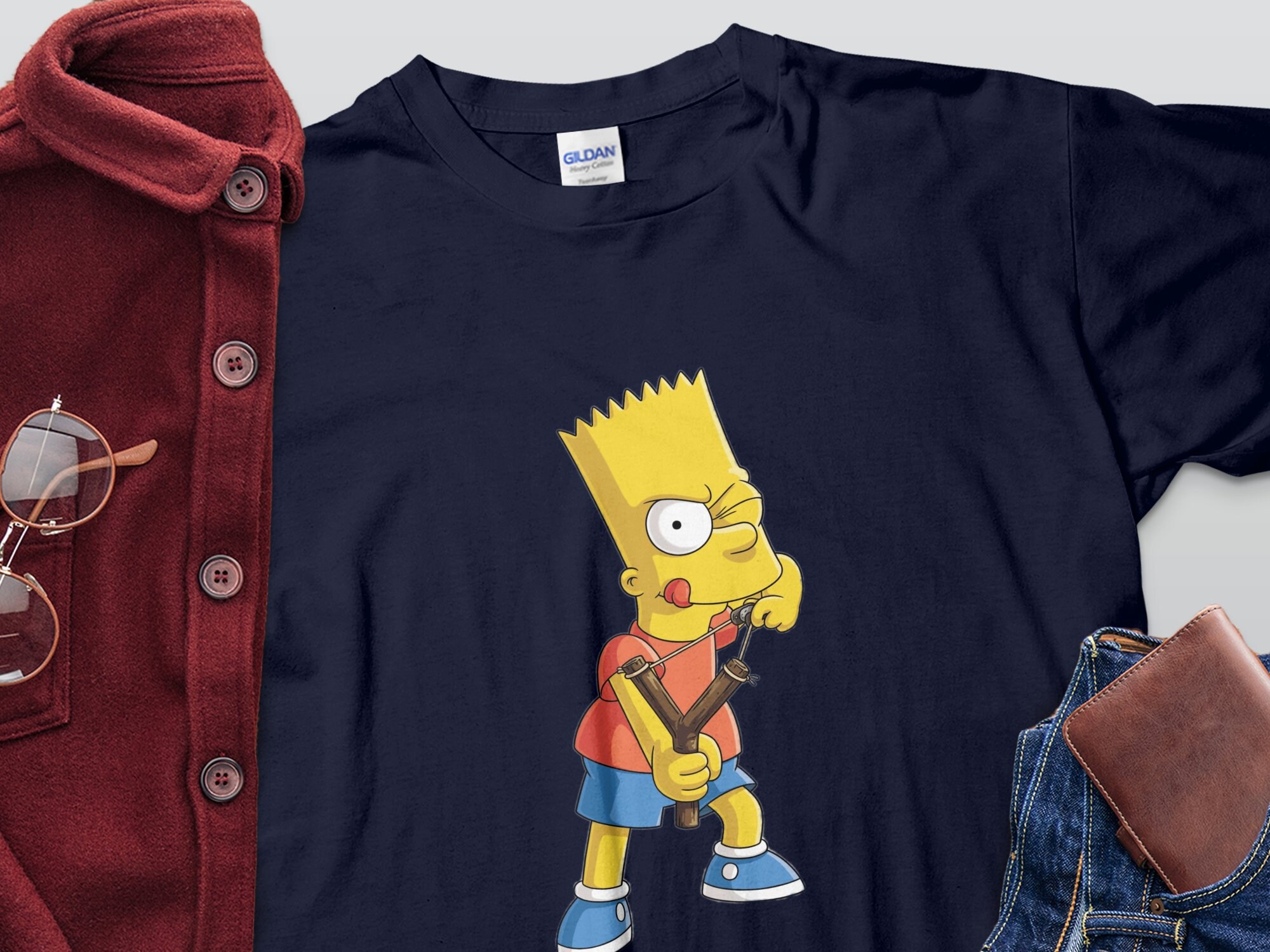 Bart Simpson, Vintage Retro Sunset Graphic T-shirt - Nature Lovers ...