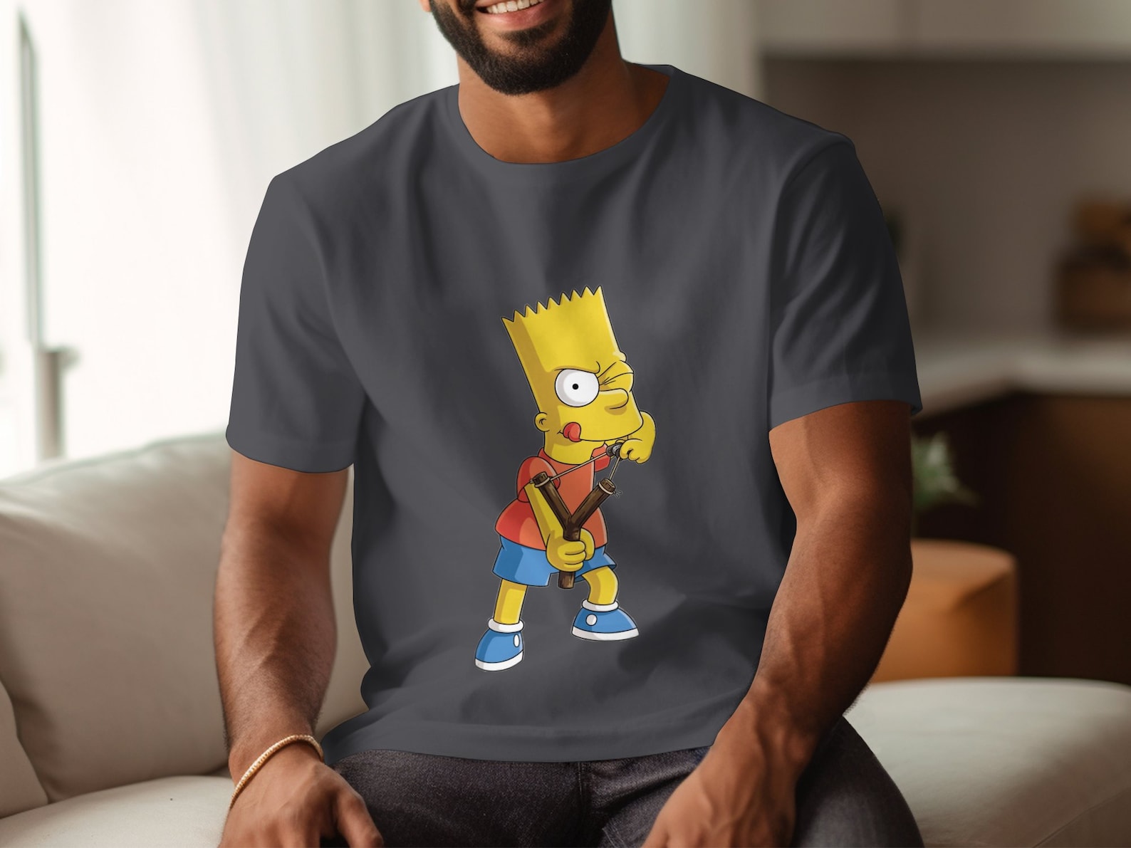 Bart Simpson, Vintage Retro Sunset Graphic T-shirt - Nature Lovers ...