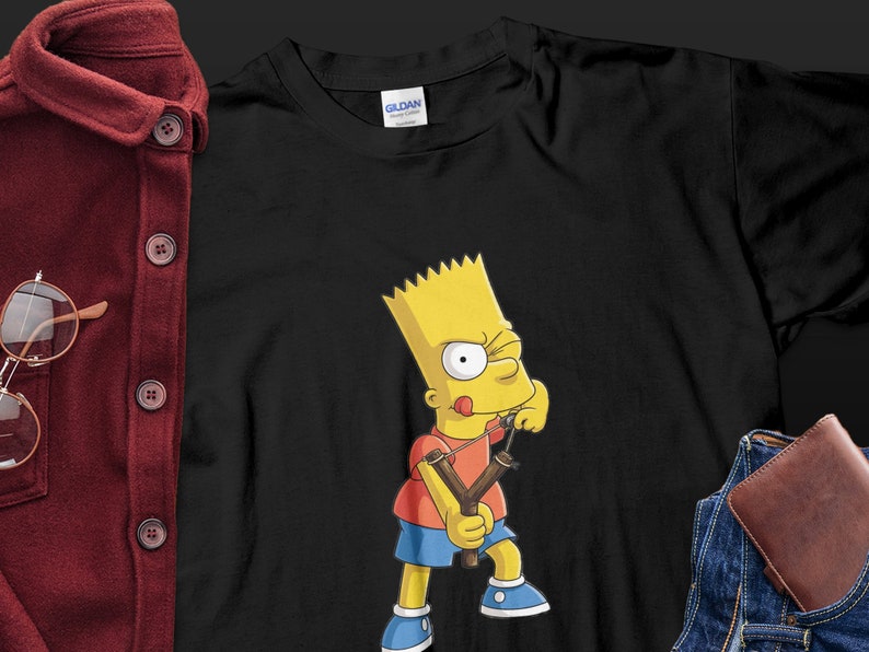 Bart Simpson, Vintage Retro Sunset Graphic T-shirt - Nature Lovers ...