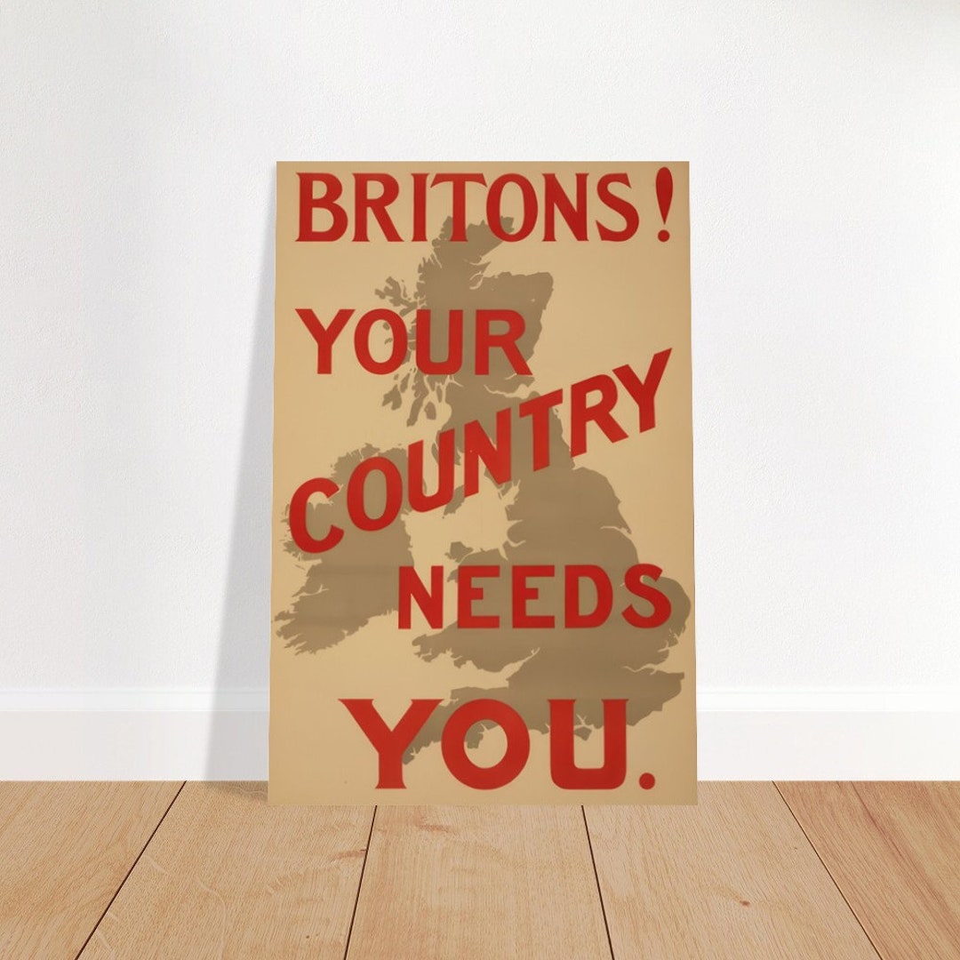 WW1 British Briton Poster Britain WWI War Vintage Poster Print - Etsy
