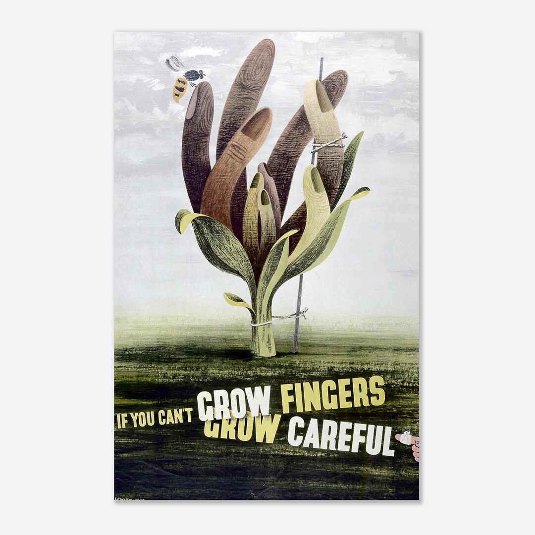 If You Can't Grow Fingers, Grow Safety Poster - Vintage Work Saw Safety ...