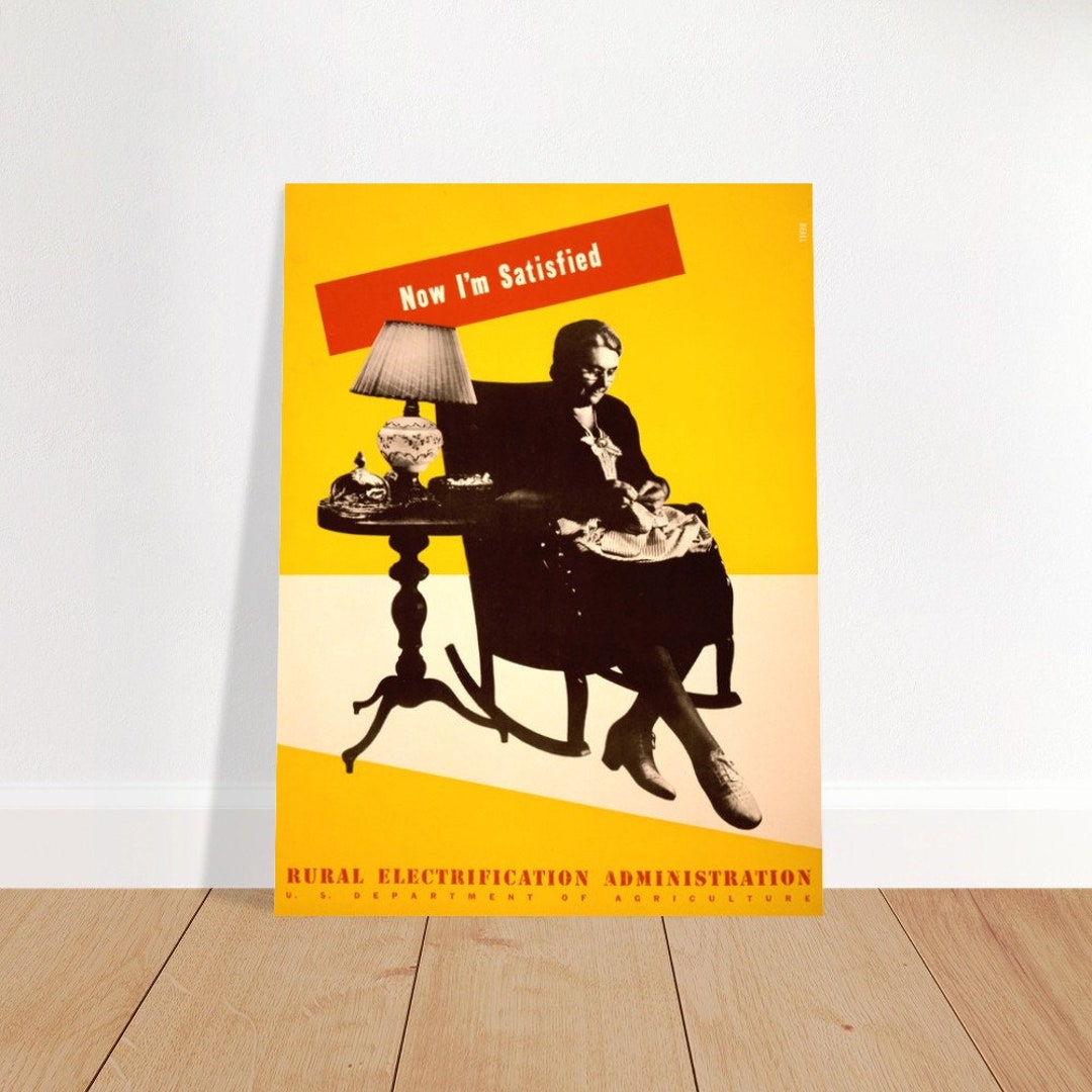 Vintage Satisfied Electrification Poster Print Reproduction - Etsy
