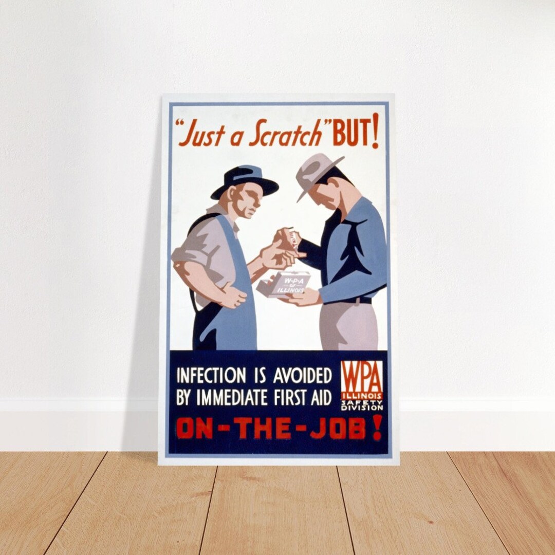 WPA 1930's Infection First Aid Poster Work Job Safety - Etsy