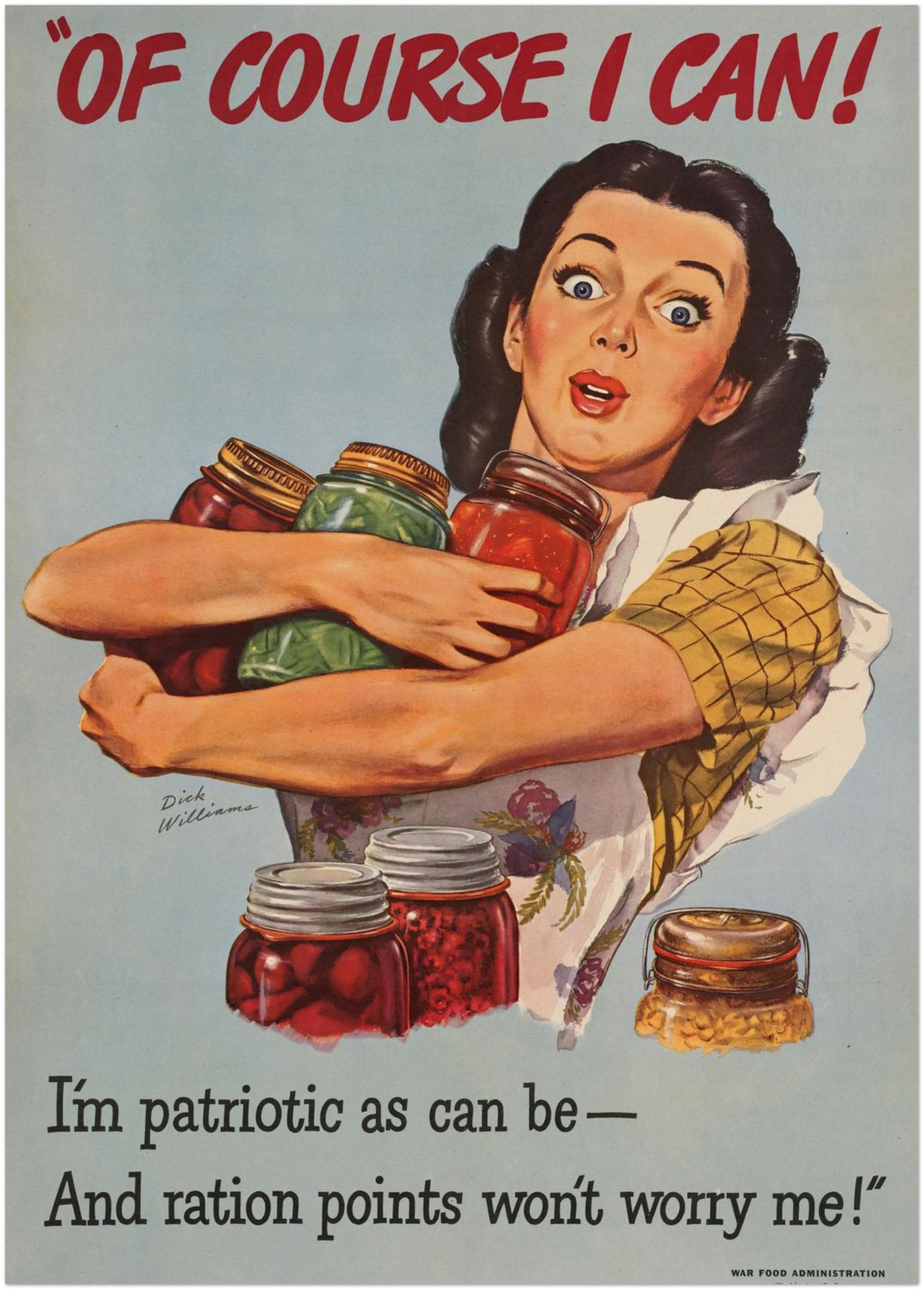 1940's Patriotic Poster - WPA Poster Housewife, Ration Points, Food ...