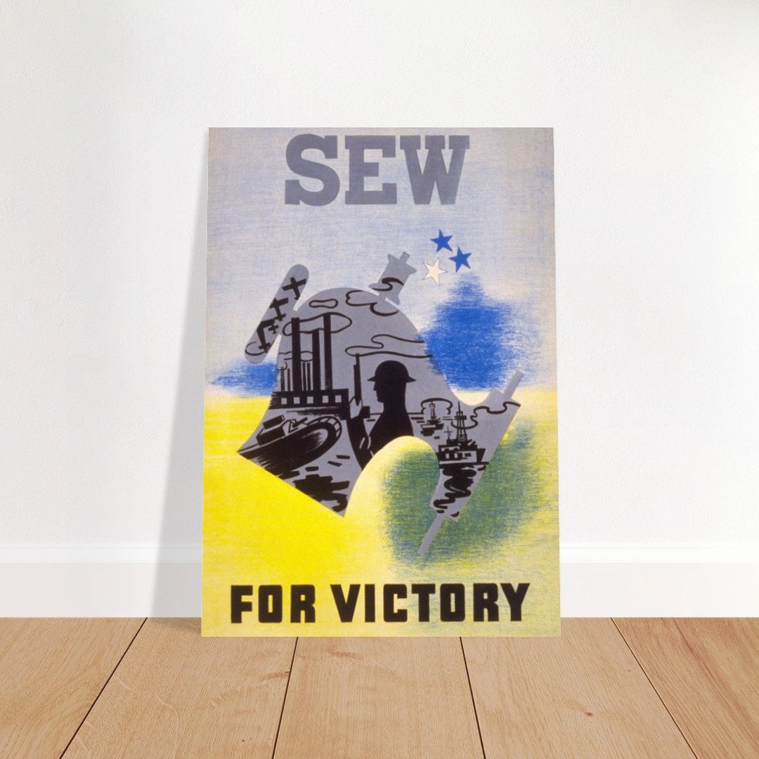 WW2 Sew for Victory Poster Print- Vintage WPA Propaganda, USA, Ww2 ...