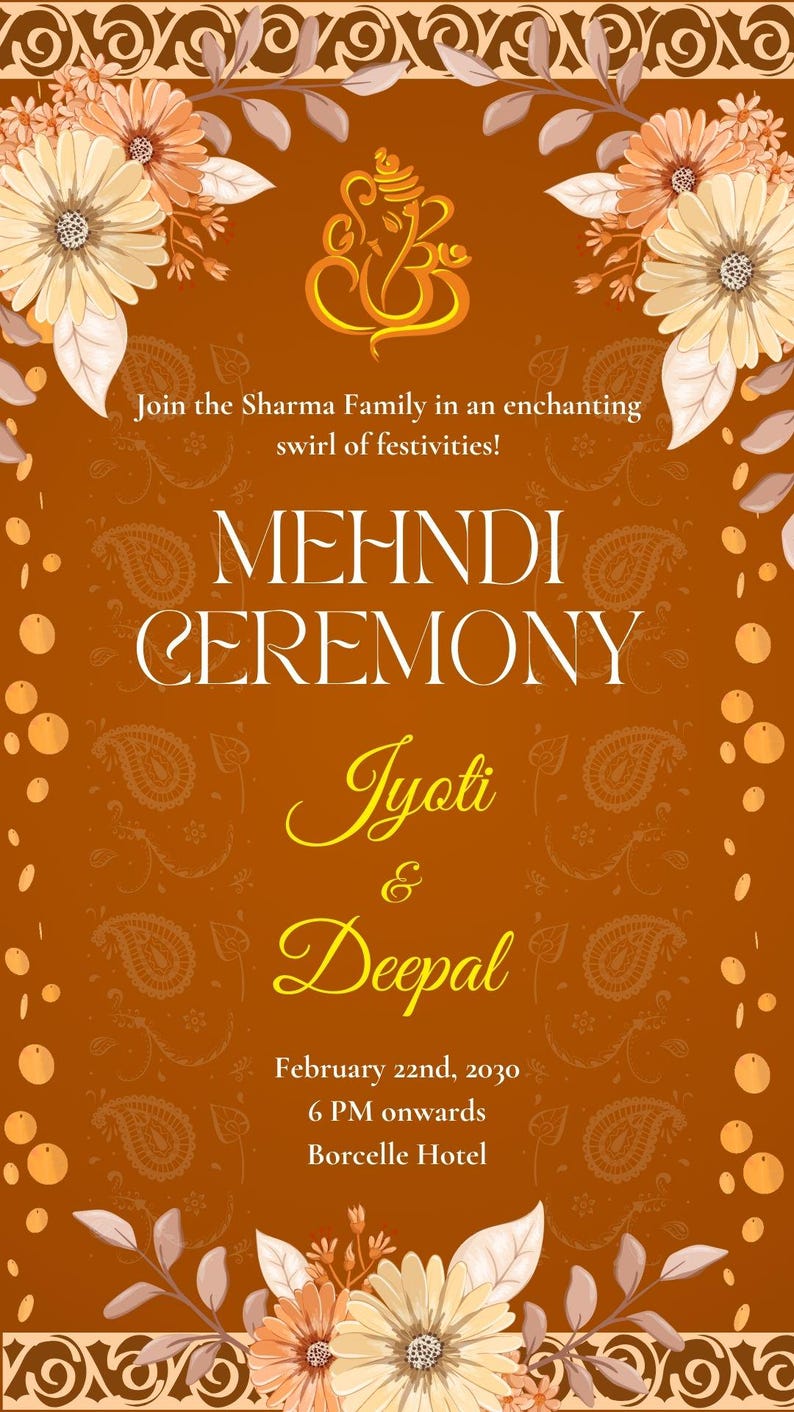 Mehendi & Haldi Invitation Templates | Indian Wedding | Printable - Etsy