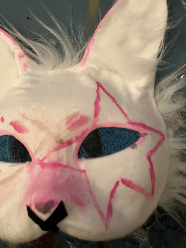 Pink Star Cat Mask - Etsy