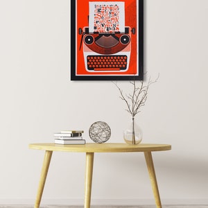 Typewriter Screen Print Art - Etsy