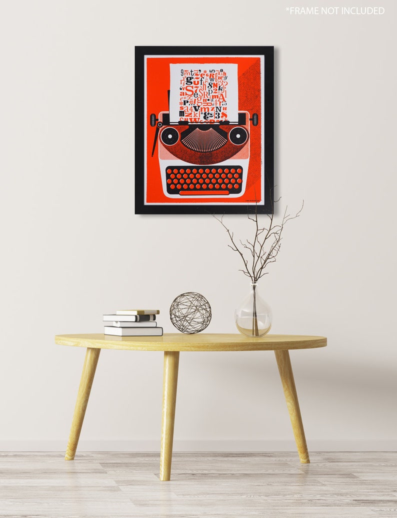 Typewriter Screen Print Art - Etsy