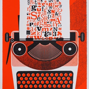 Typewriter Screen Print Art - Etsy