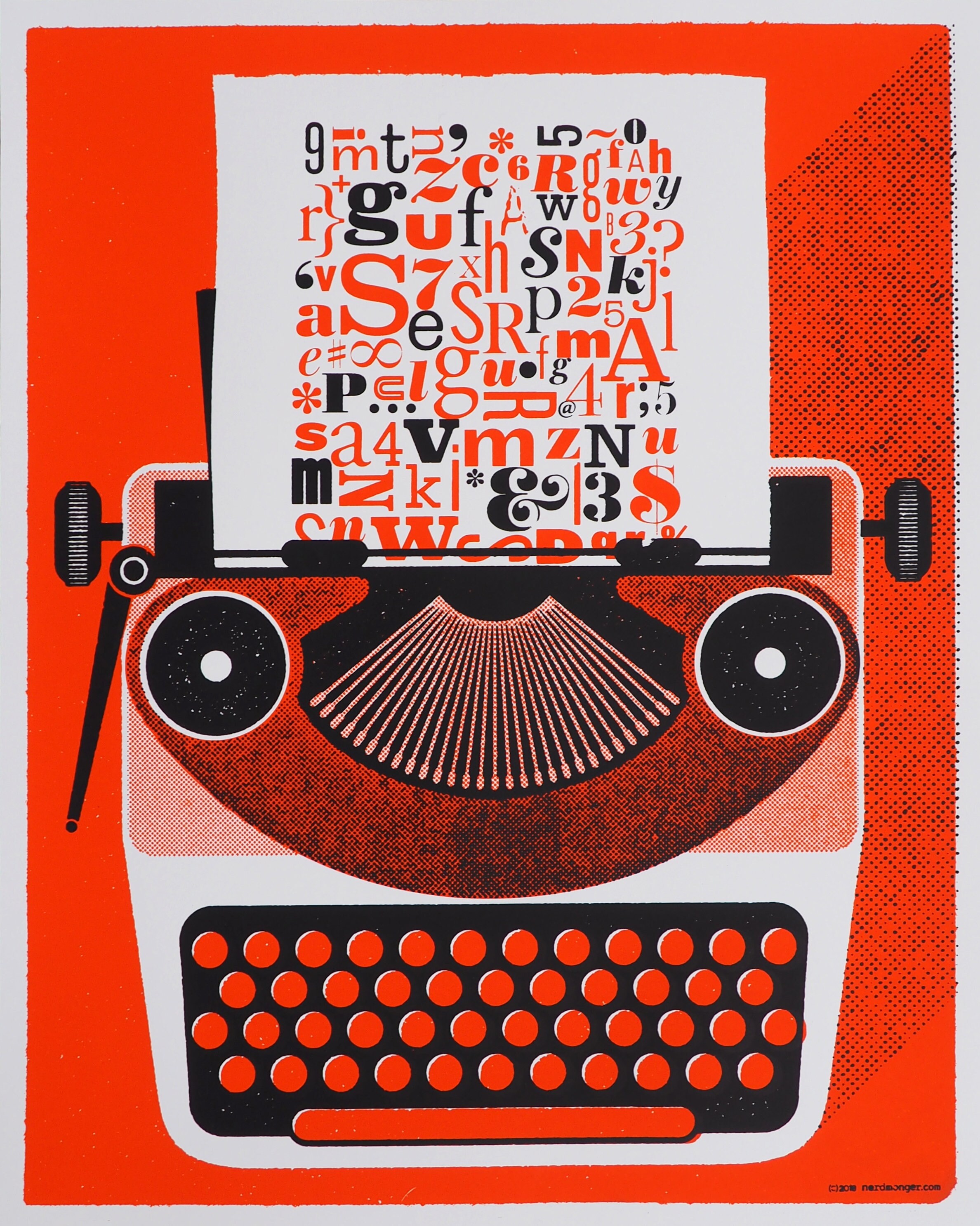 Typewriter Screen Print Art - Etsy