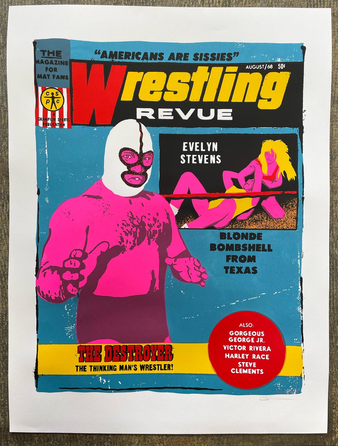 Wrestling Magazine Screen Print - Etsy